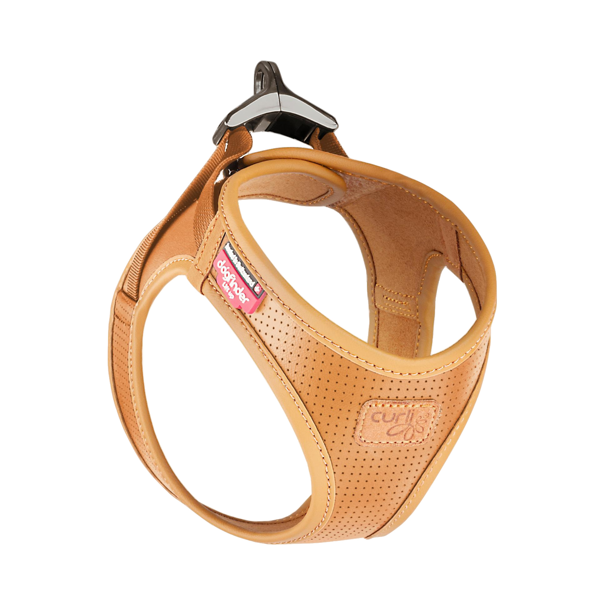 Köp Curli Vegan Äppelläder Step-In Sele Brun till din hund | Tinybuddy